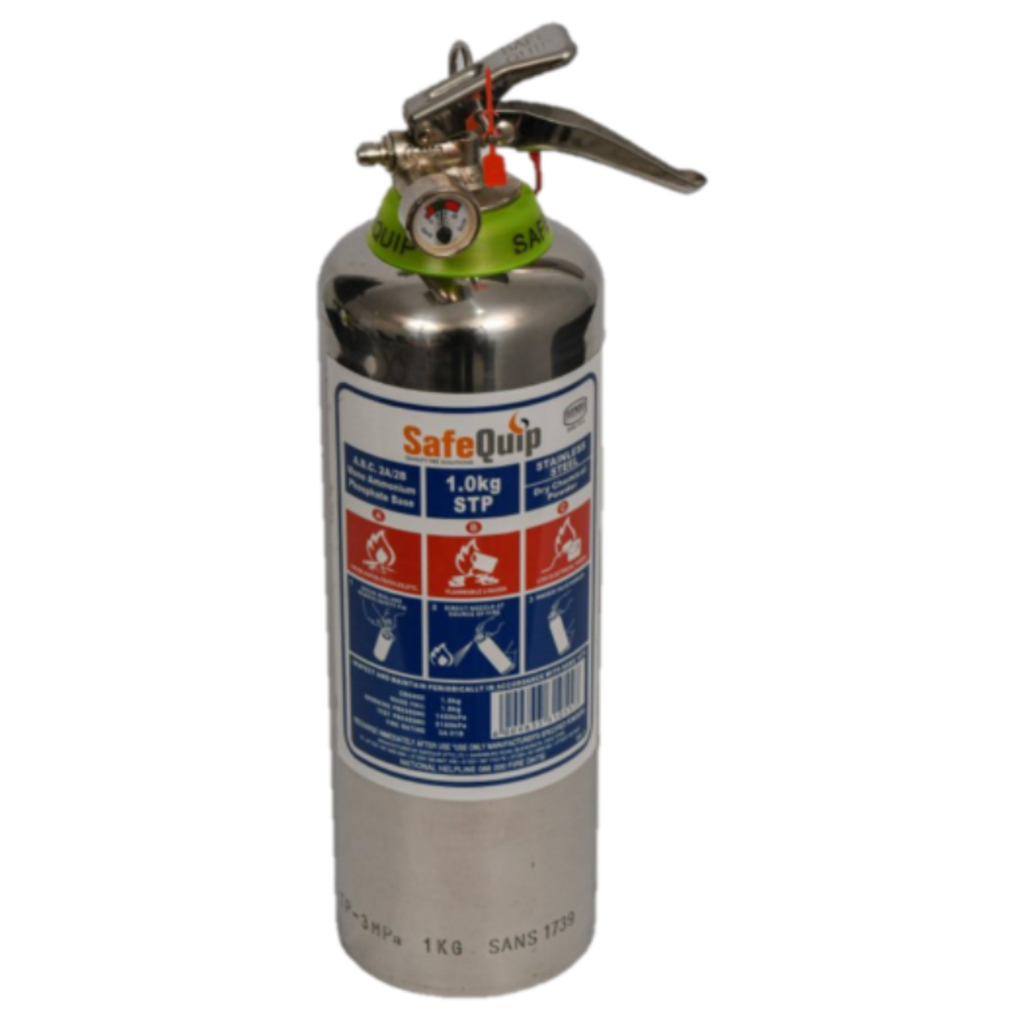 1kg DCP/STP fire extinguisher - stainless steel | Safety Signs & Equipment